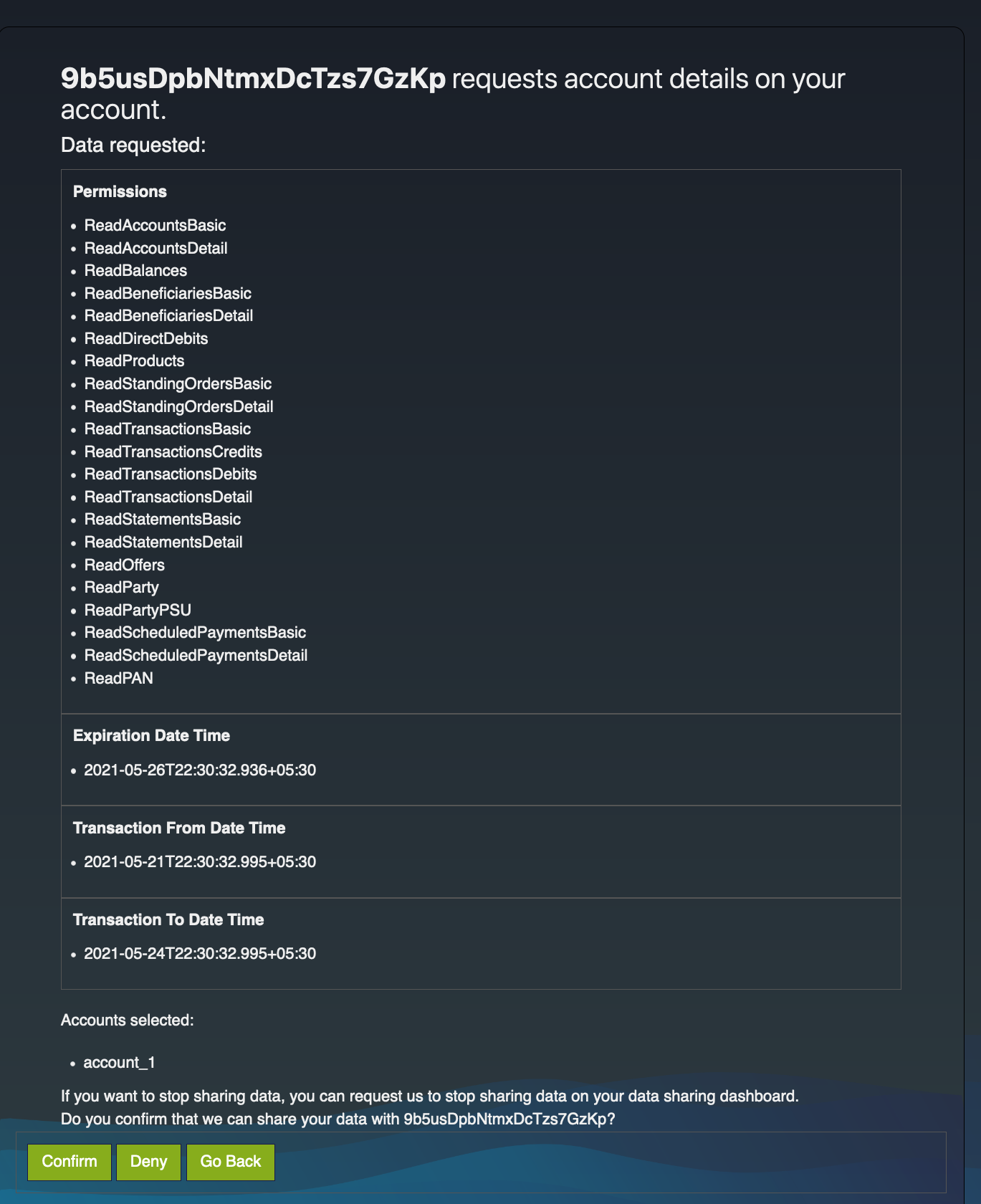 Confirmation of Funds flow - WSO2 Open Banking UK Toolkit Documentation