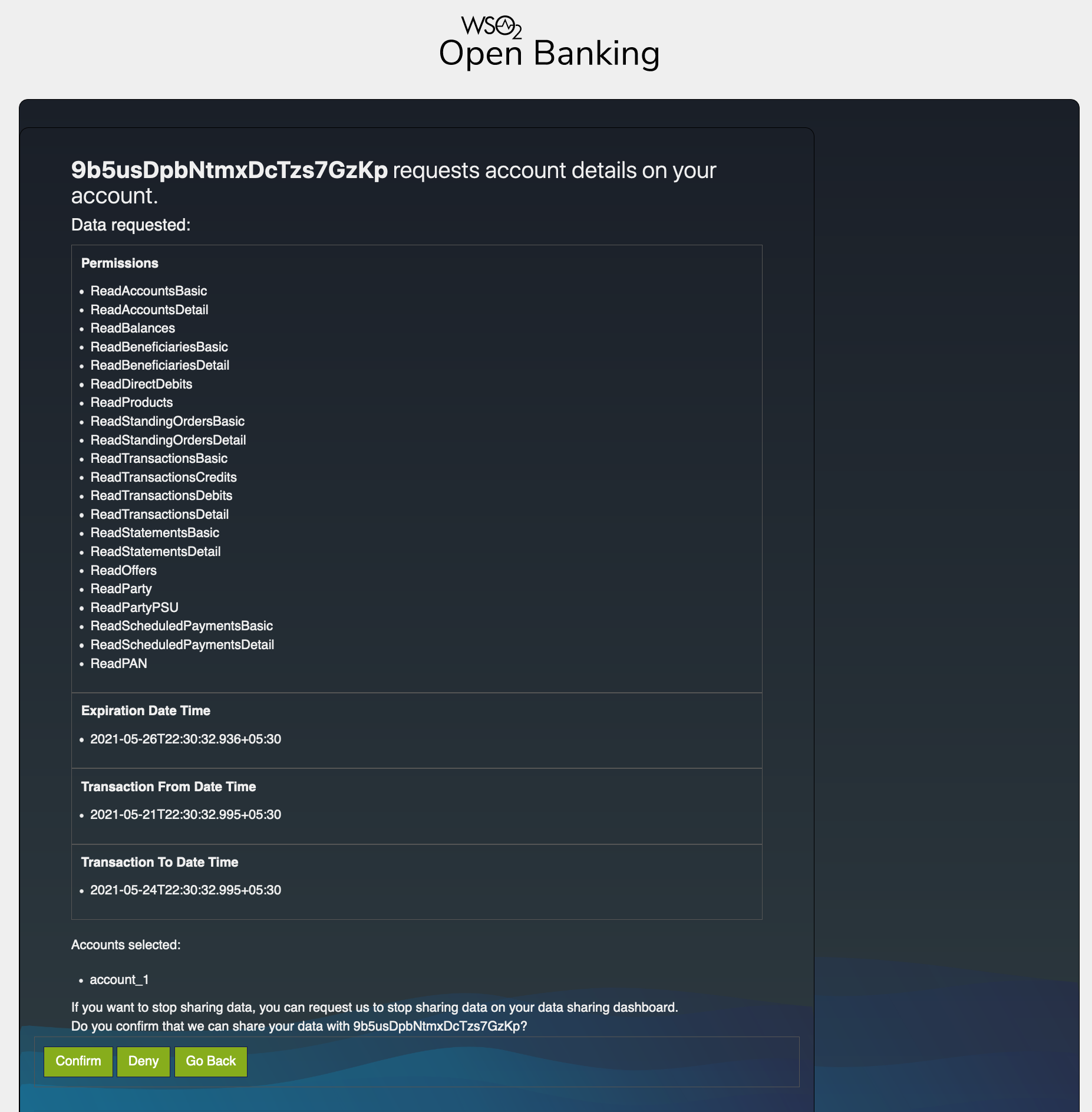 Consent Authorization - WSO2 Open Banking UK Toolkit Documentation